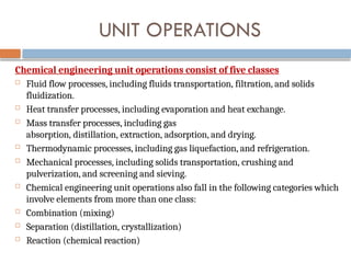 industrial Chemistry introduction to elementary unit operations | PPT