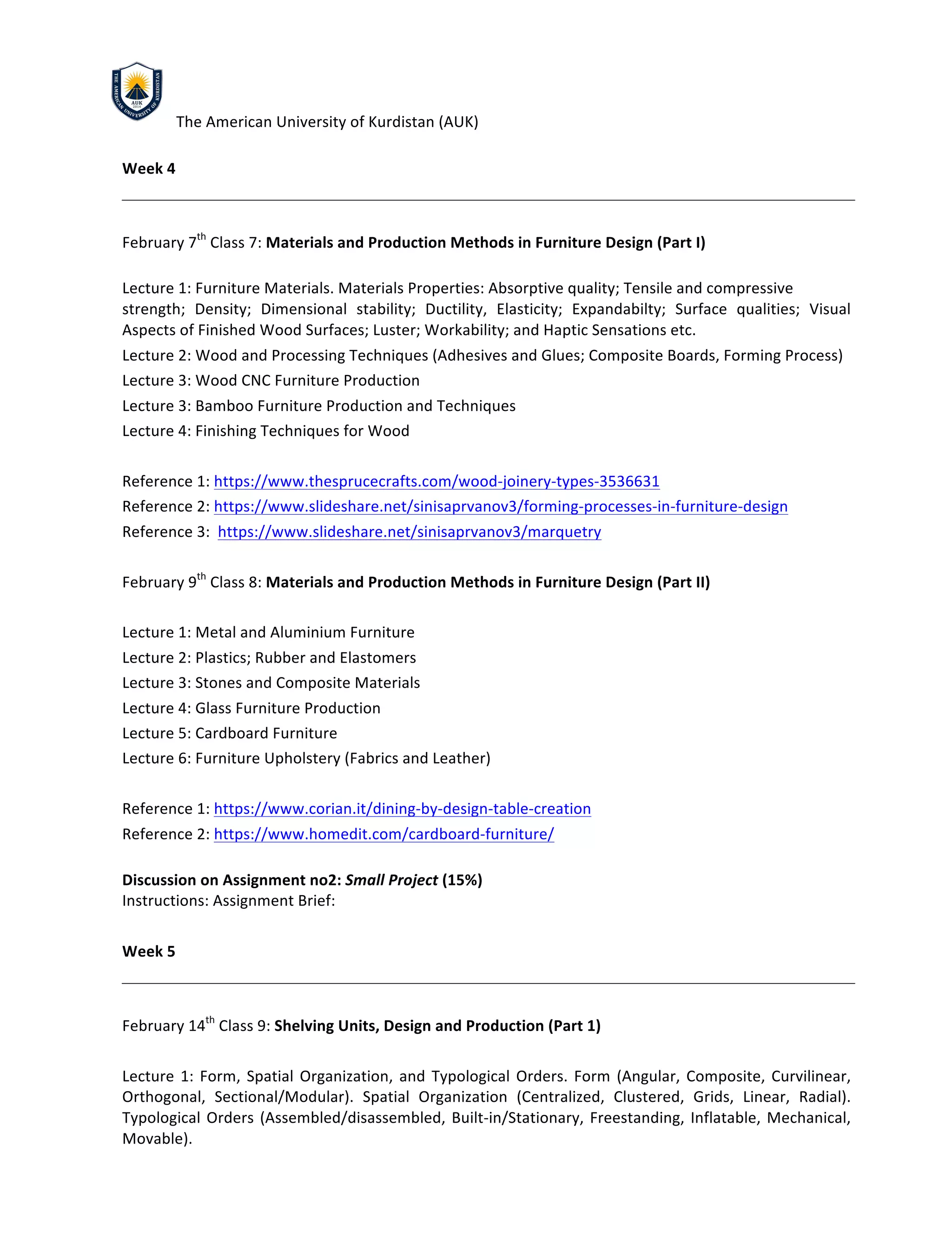 IND314 Furniture Design Course File Spring 2021 | PDF