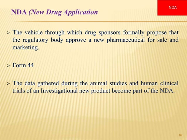 INDA/NDA/ANDA | PPTX | Pharmaceutical Industry | Industries