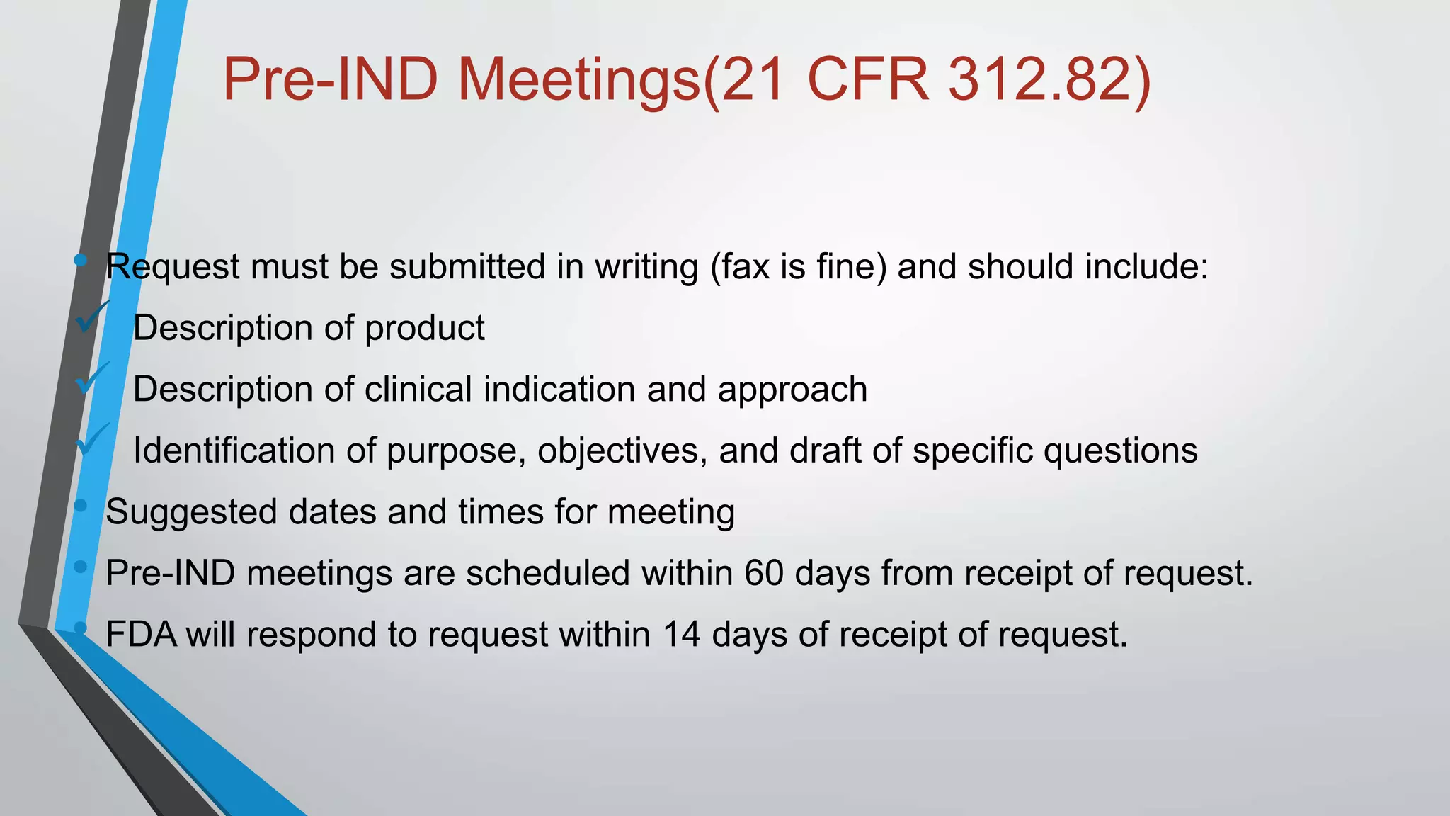 INDA (INVESTIGATIONAL NEW DRUG APPLICATIONS) | PPTX