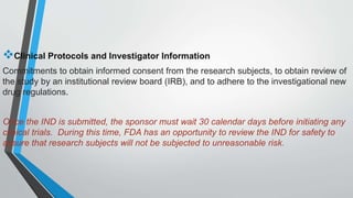 INDA (INVESTIGATIONAL NEW DRUG APPLICATIONS) | PPTX