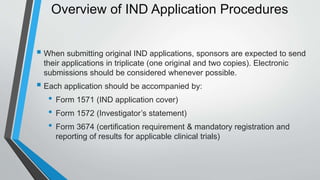 INDA (INVESTIGATIONAL NEW DRUG APPLICATIONS) | PPTX