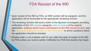 INDA (INVESTIGATIONAL NEW DRUG APPLICATIONS) | PPTX
