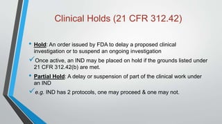 INDA (INVESTIGATIONAL NEW DRUG APPLICATIONS) | PPTX