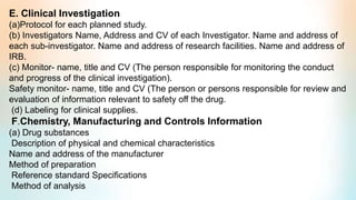 INVESTIGATIONAL NEW DRUG APPLICATION | PPTX