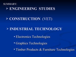 Subject Selection - Industrial Arts | PPT