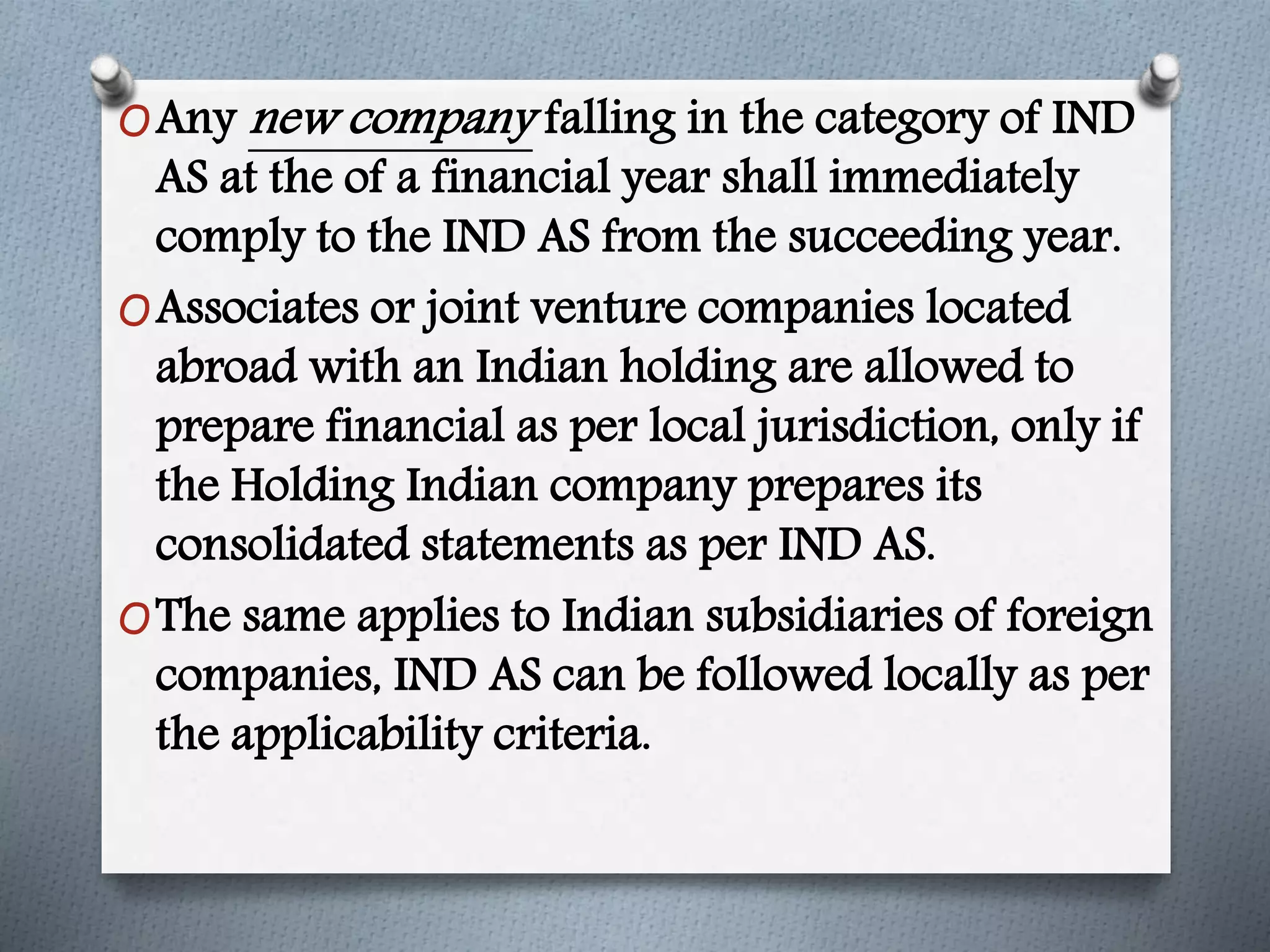 Ind AS [ Indian Accounting Standards] - Applicablity | PPTX