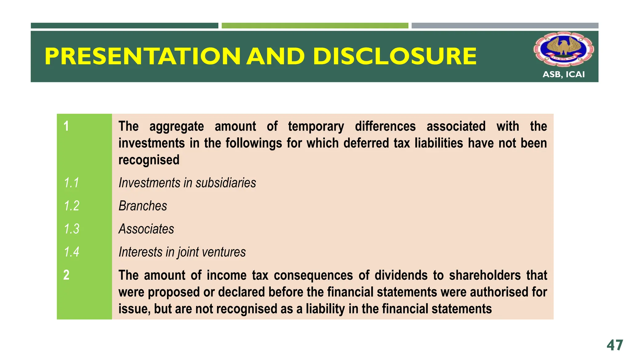 IND AS 12 income taxes ppt presentation by icai | PDF