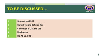 IND AS 12 income taxes ppt presentation by icai | PDF