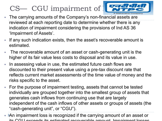 IND AS 36 - IMPAIRMENT OF ASSEST.pptx | Stocks and Bonds | Personal ...