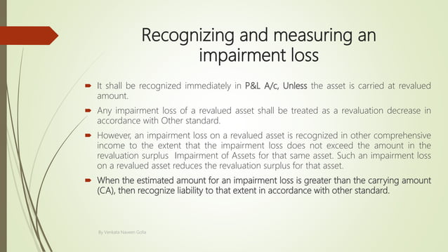 Ind as 36 Impairment of Assets | PPTX | Stocks and Bonds | Personal ...