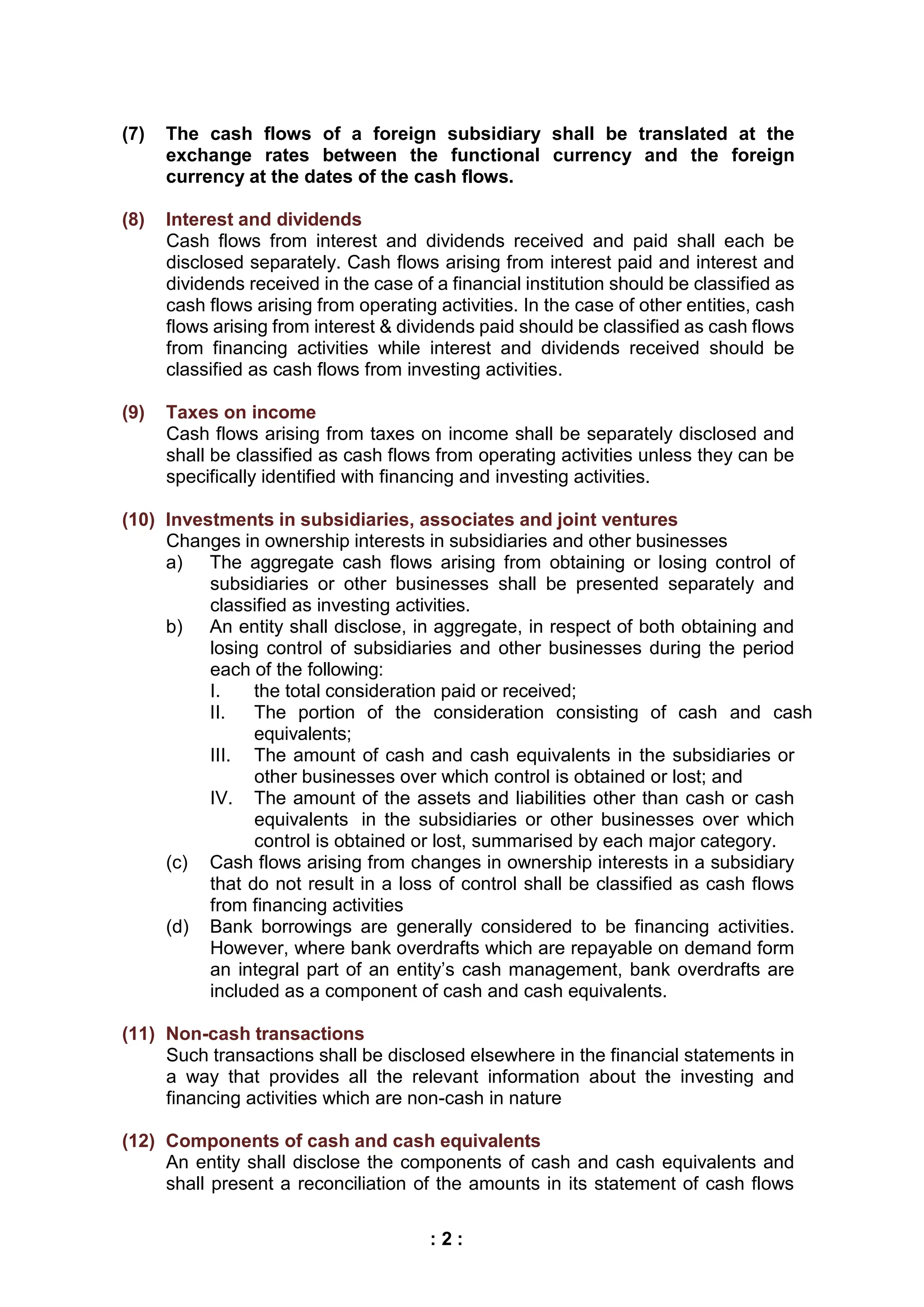 Indian Accounting Standards 7 Cash Flow Statement | PDF