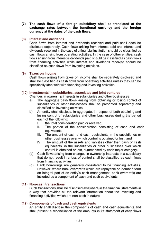 Indian Accounting Standards 7 Cash Flow Statement | PDF