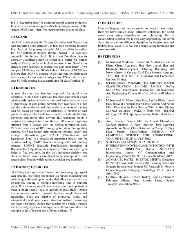 In Data Streams Using Classification And Clustering Different Techniques To Find Novel Class Pdf