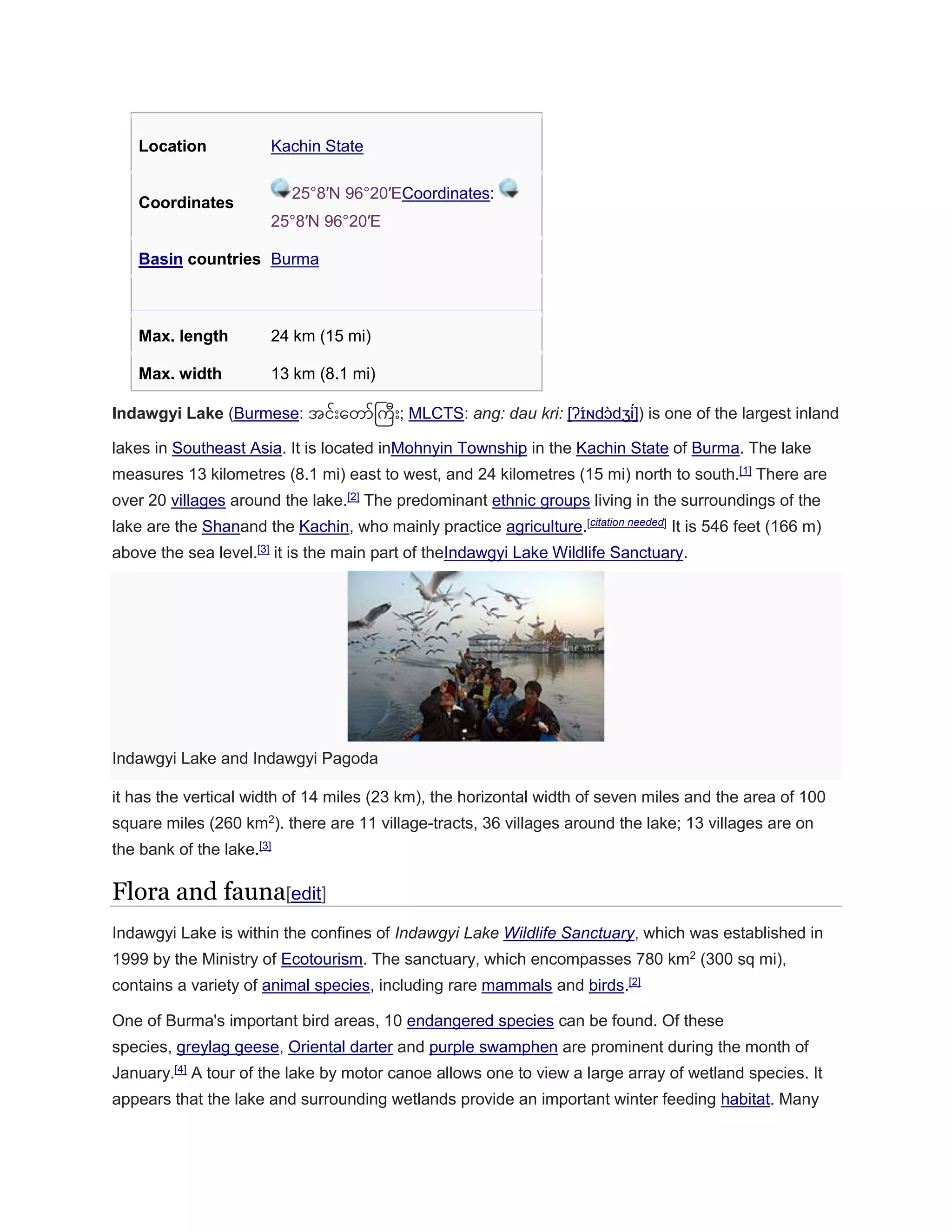 Indawgyi lake (largest inland lakes in southeast asia) myanmar | PDF ...