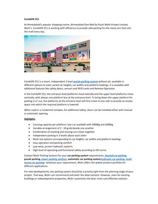 Wohr's Automated Car Parking Systems At Work | PDF