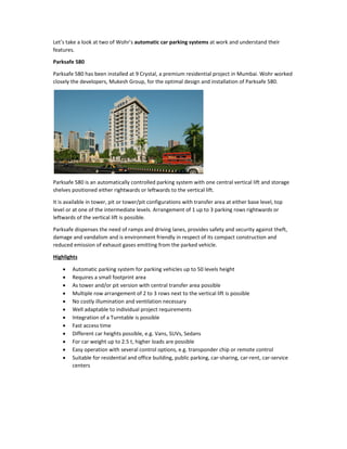 Wohr's Automated Car Parking Systems At Work | PDF