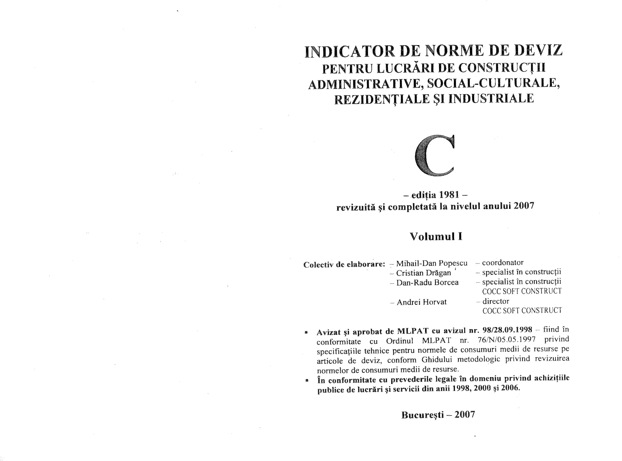 Indicator Norme de Deviz - Technical University "Gh. Asachi" of Iaşi | PPT