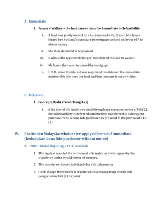 Indefeasible right and its exception | DOCX