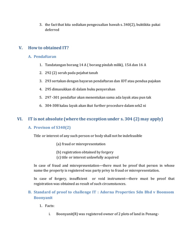 Indefeasible right and its exception | PDF