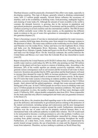 IN DEFENSE OF THE RATIONAL USE OF WATER, A SOURCE OF LIFE, ON WORLD ...