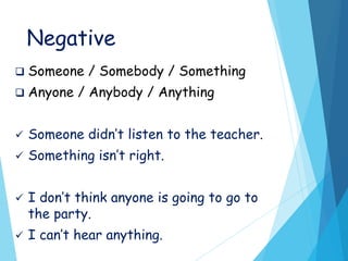 indefinite-pronouns for Elnglis learners. | PPTX