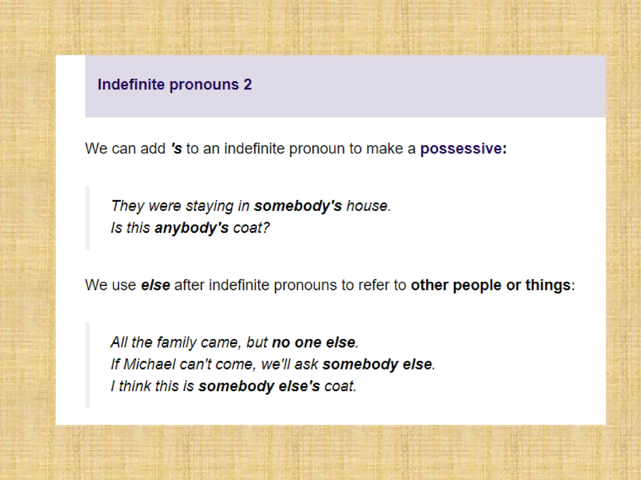 indefinite pronouns A1 ppt pppppppppppppp | PPT