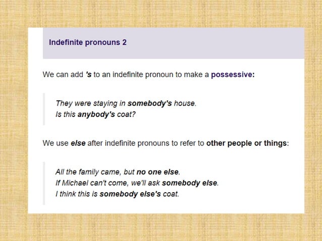 indefinite pronouns A1 ppt pppppppppppppp | PPT