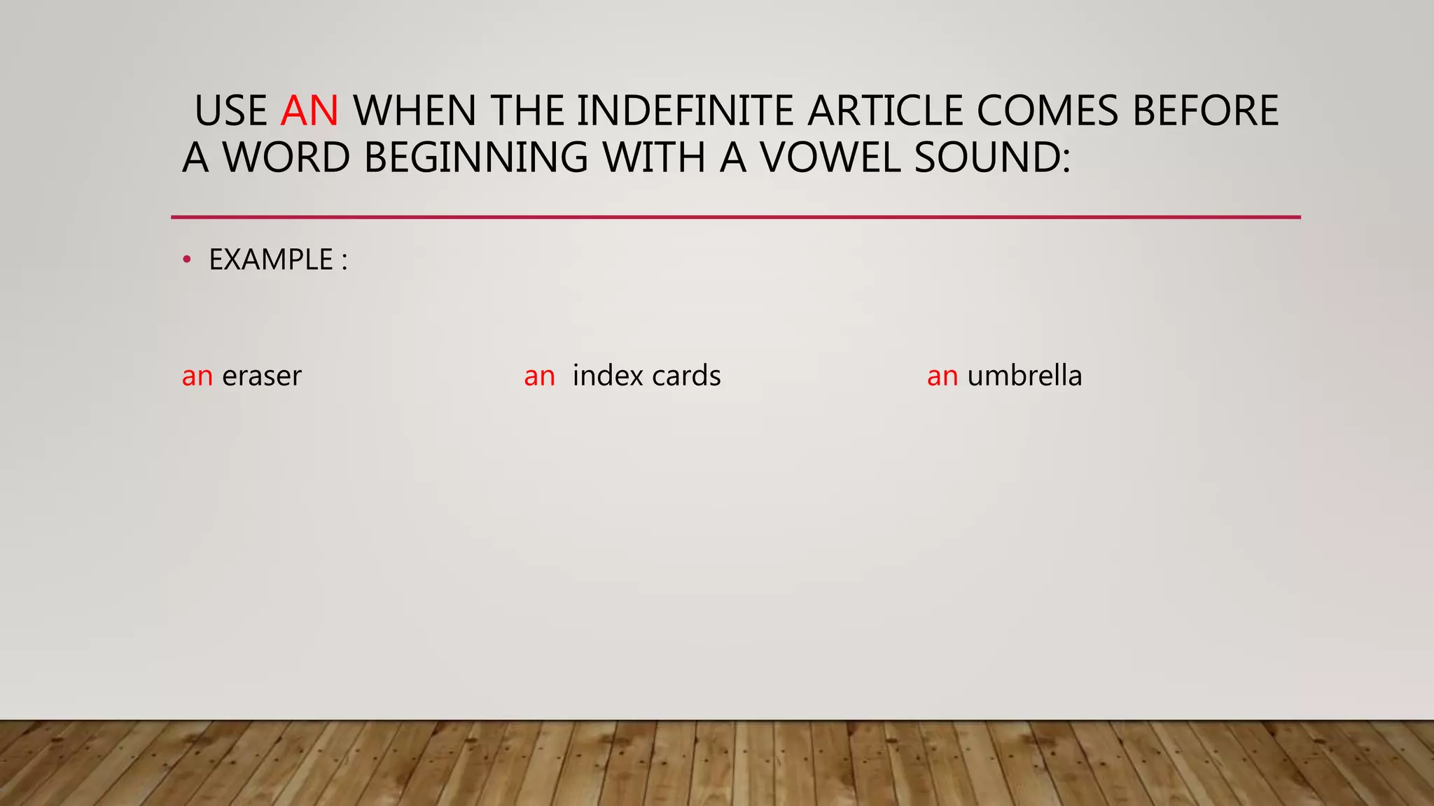 Indefinite articles | PPT