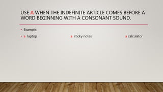 Indefinite articles | PPT