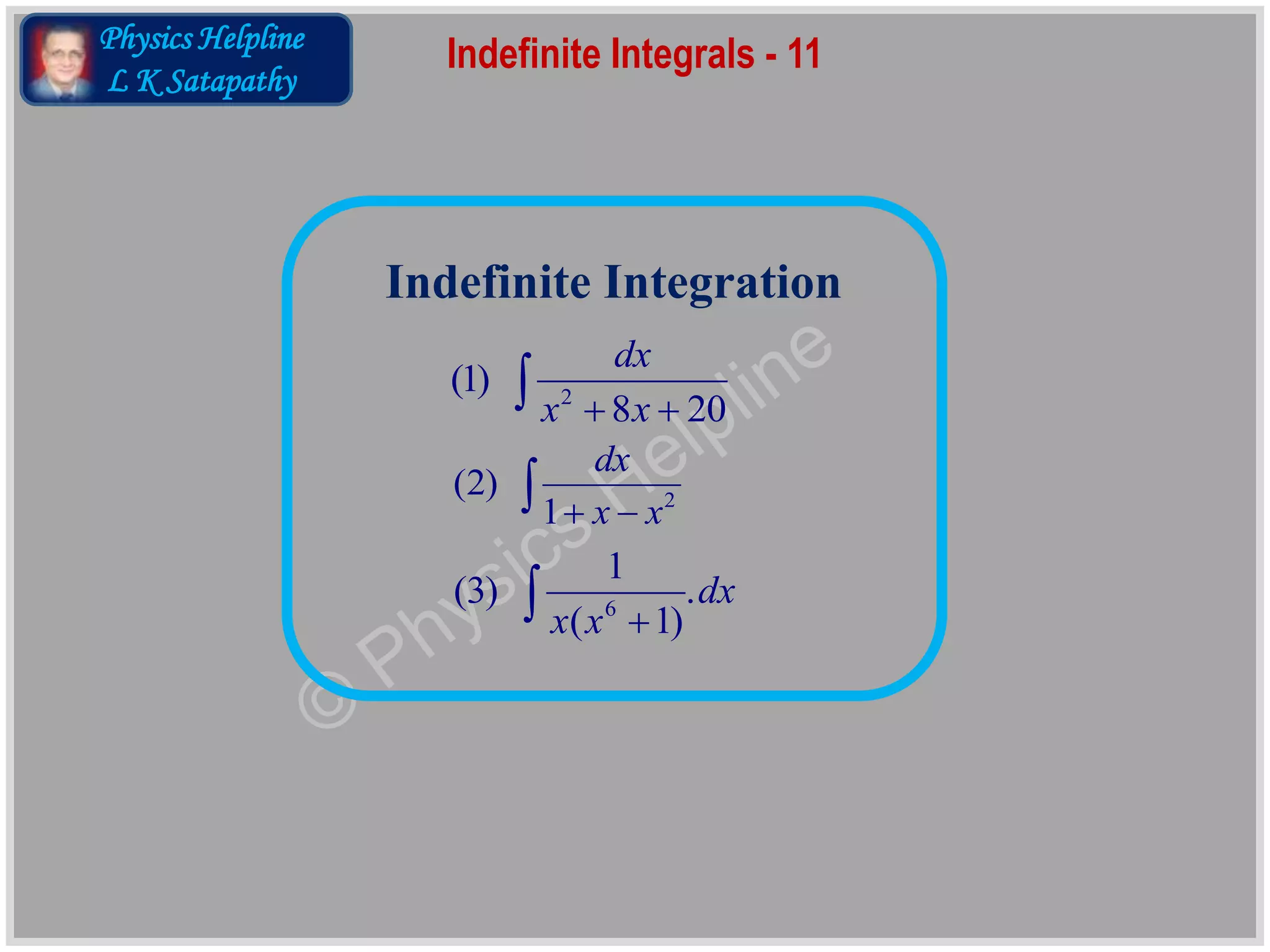 Indefinite Integrals 11 | PPTX