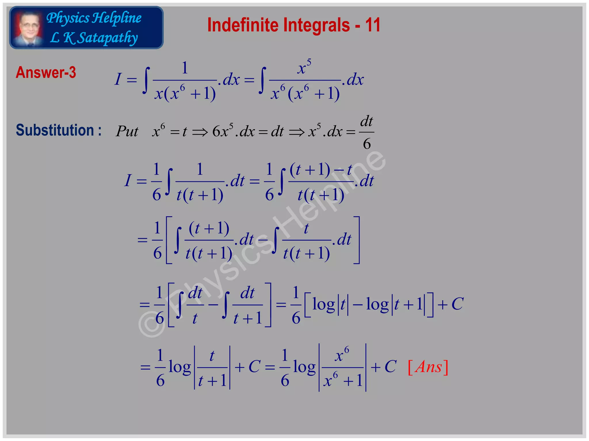 Indefinite Integrals 11 | PPTX