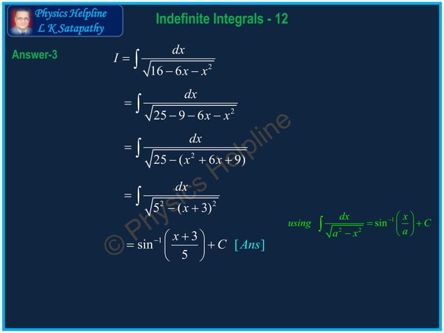 Indefinite Integrals 12 | PPT
