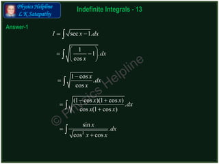 Indefinite Integrals 13 | PPT