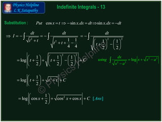 Indefinite Integrals 13 | PPT