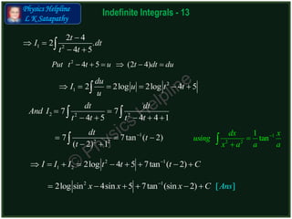 Indefinite Integrals 13 | PPT