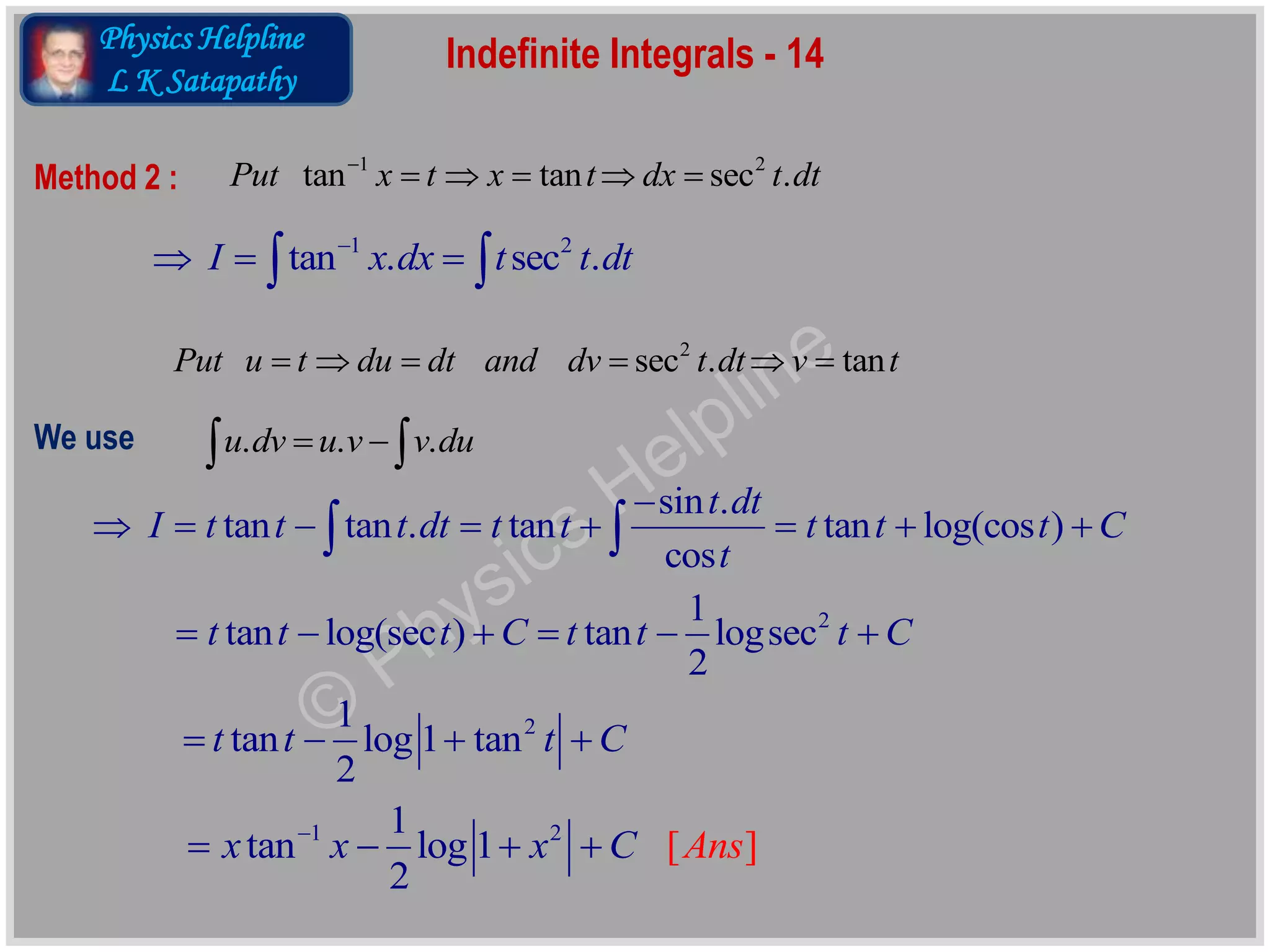 Indefinite Integrals 14 | PPT