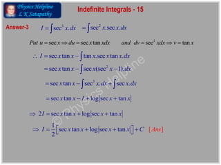 Indefinite Integral 15 | PPT | Free Download