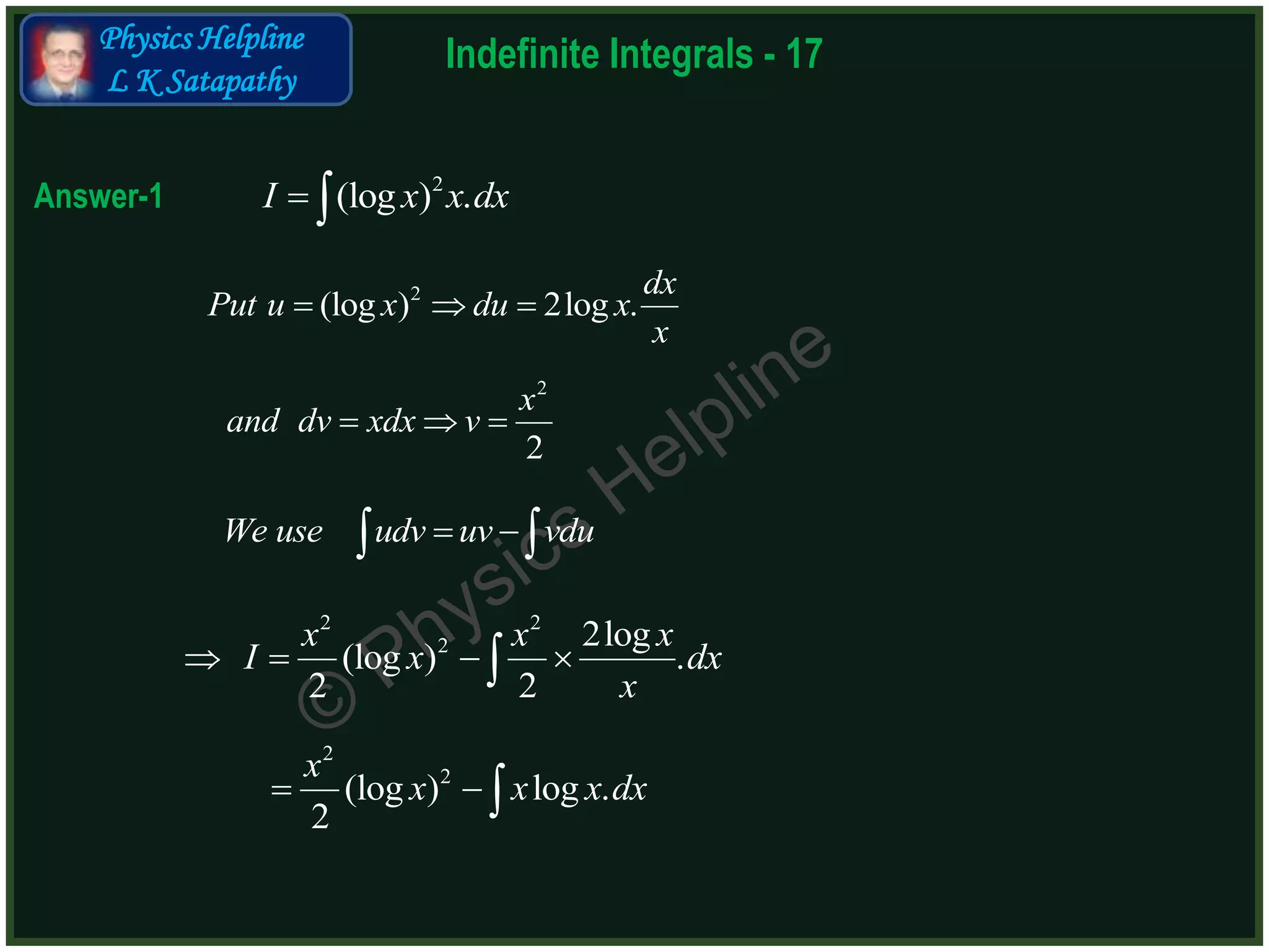 Indefinite Integral 17 | PPT