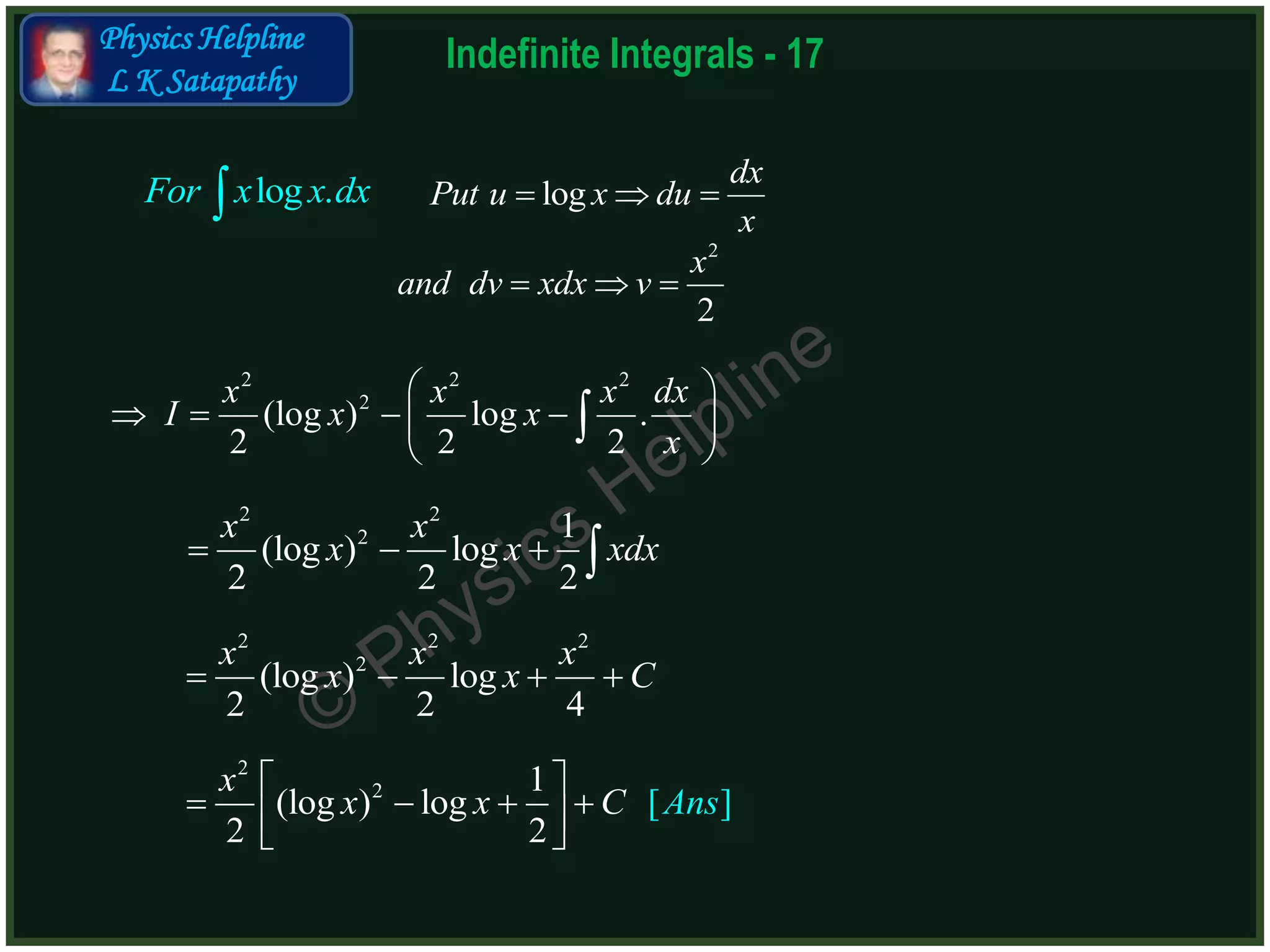 Indefinite Integral 17 | PPT