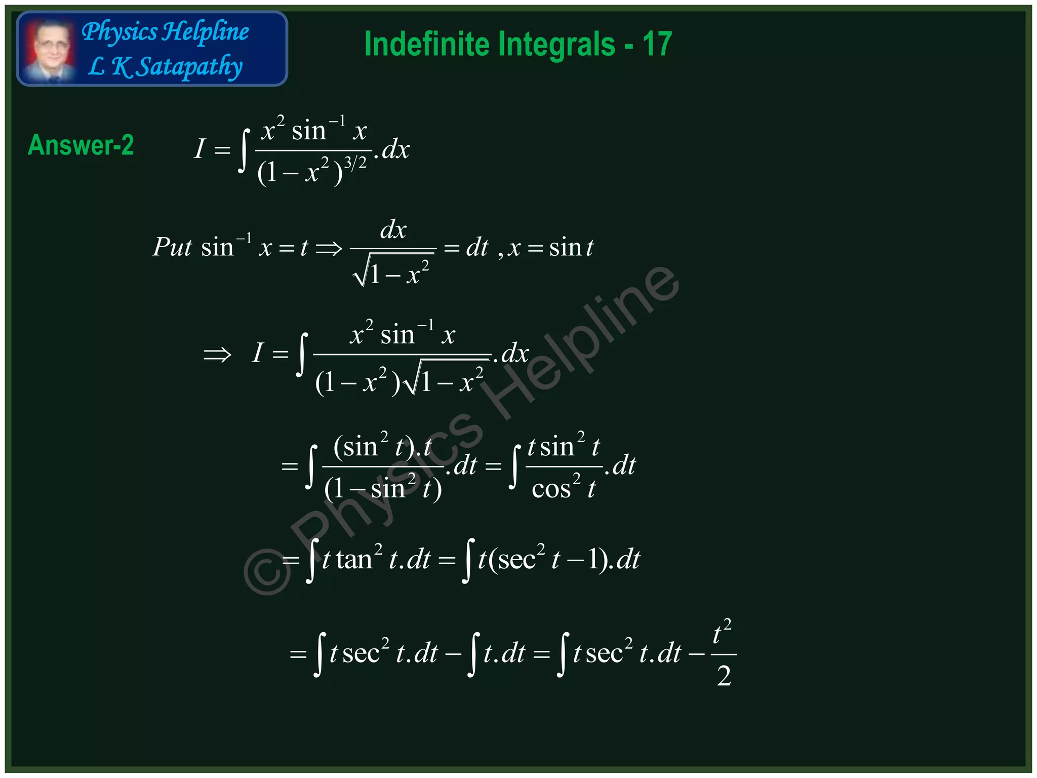 Indefinite Integral 17 | PPT