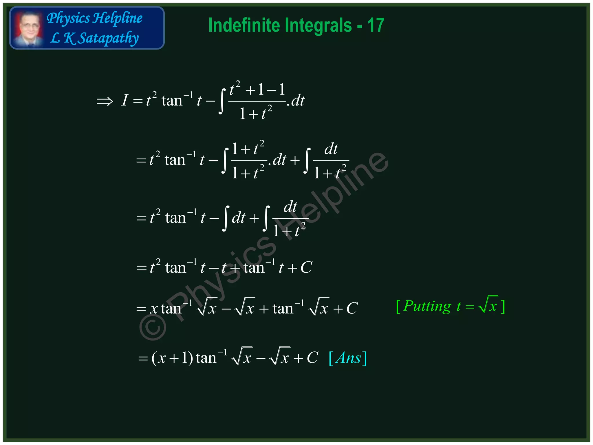 Indefinite Integral 17 | PPT