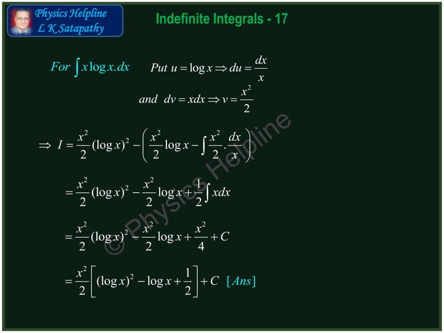 Indefinite Integral 17 | PPT