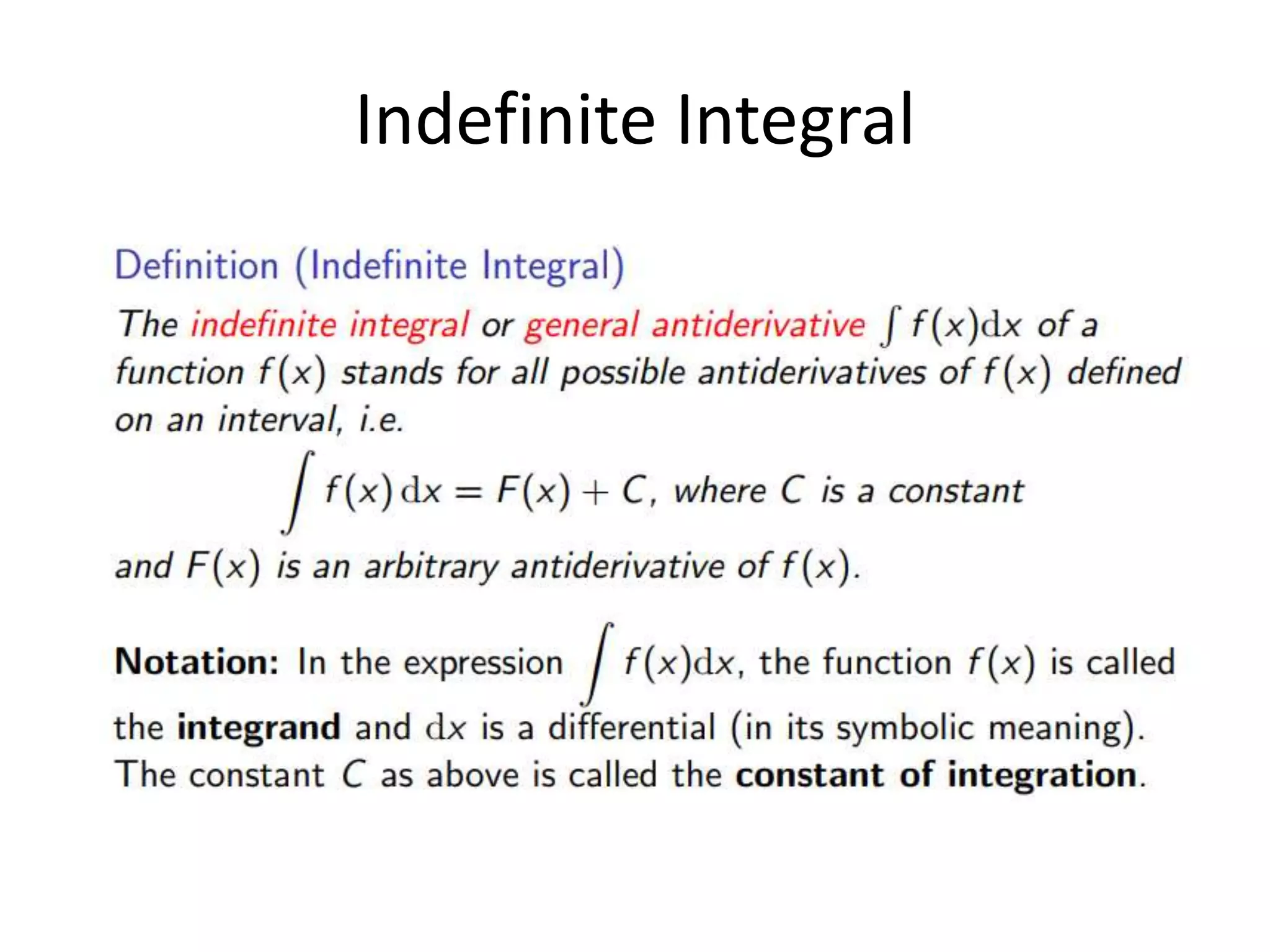 Indefinite Integral and Methods of integration.pptx