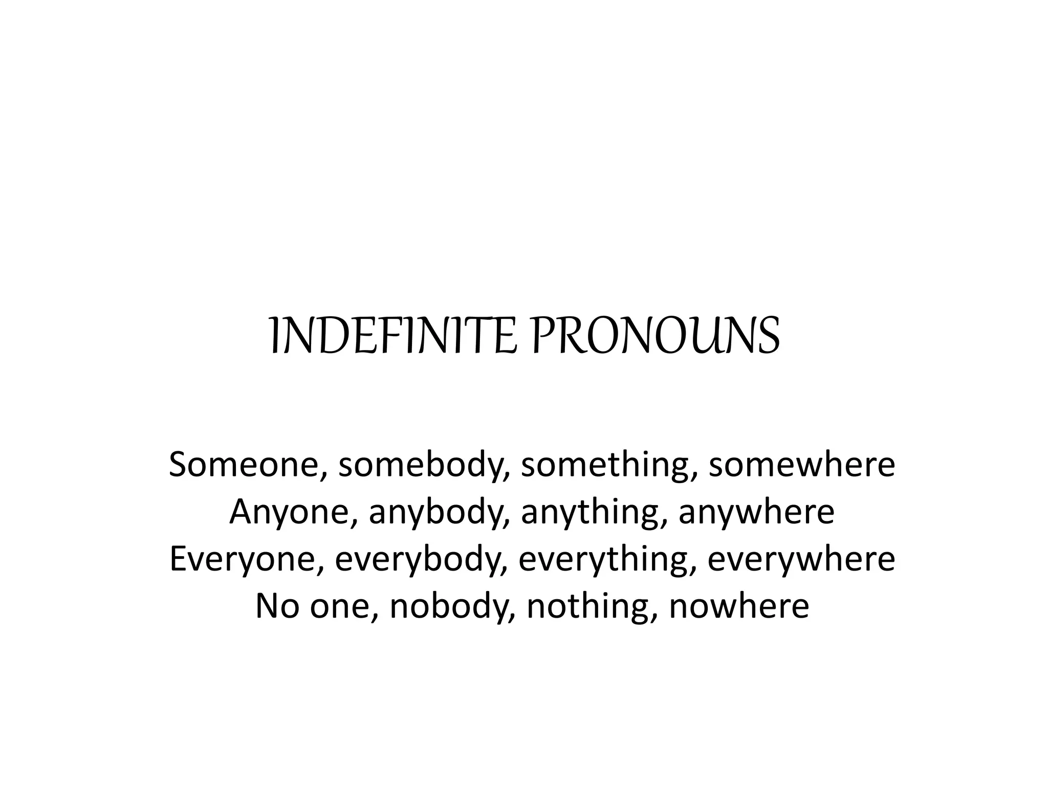 Indefinite pronouns | PPTX
