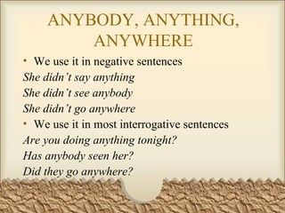 Indefinite pronouns | PPT