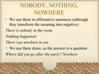 Indefinite pronouns | PPT