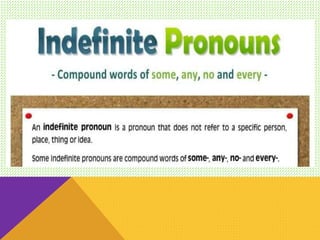 Indefinite pronouns | PPTX