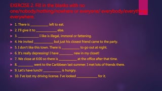 Indefinite pronouns | PPTX