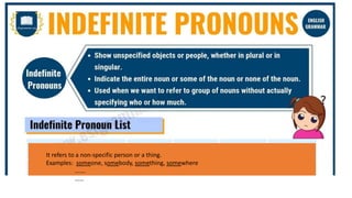 USE OF INDEFINITE PRONOUNS FOR INTERMEDIATE STUDENTS.pptx | Free Download